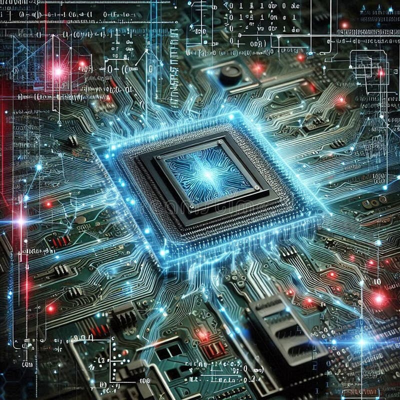 Image of Computer Ai Chip Motherboard with Ai Chip, Technology Concept Stock Photo - Image of ...
