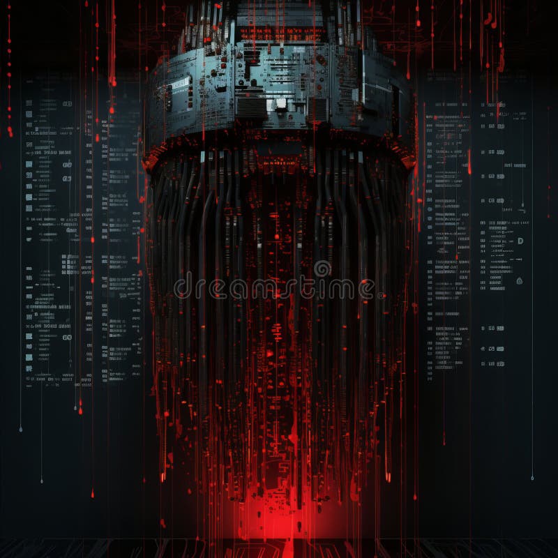 An Image of a Computer with Blood Dripping from it Stock Illustration ...