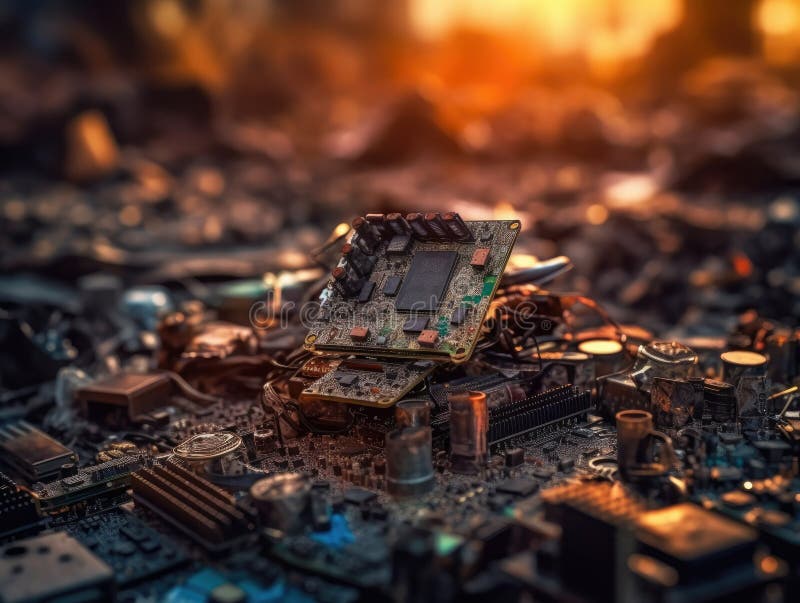 Image of Computer Board in Middle of City Stock Illustration ...