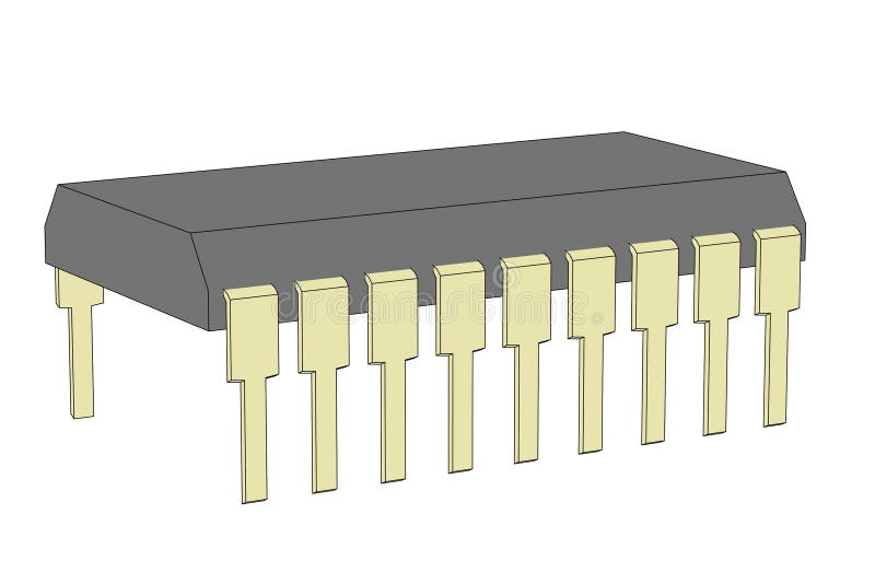Image of computer chip stock illustration. Illustration of drawing ...