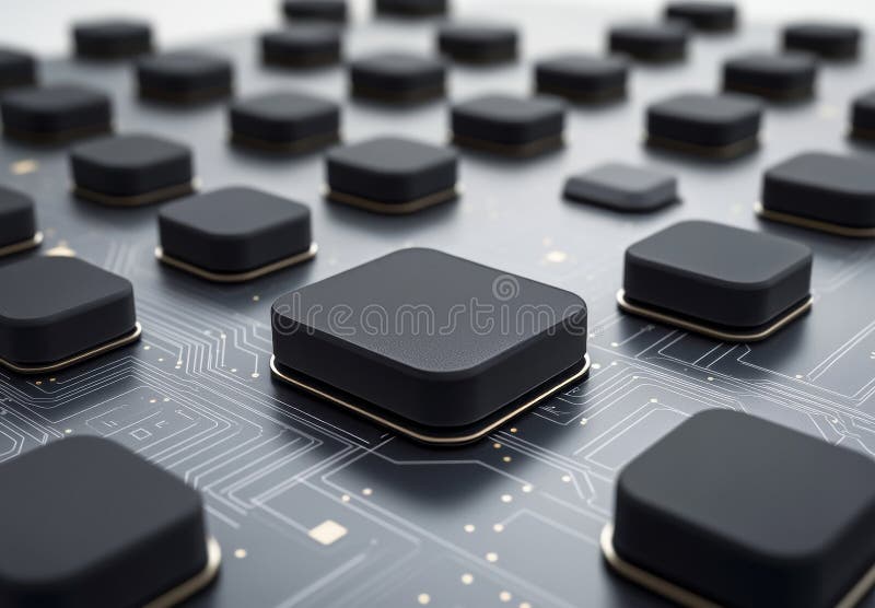The Image of Computer Chips Arranged on a Circuit Board Provides a ...