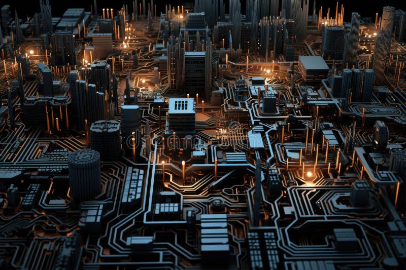 An Image of a Computer Circuit Board, Showcasing Numerous Lights that ...