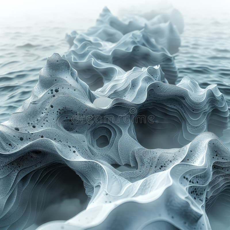 The Image is a Computer Generated Image of a Large Ice Formation in the ...