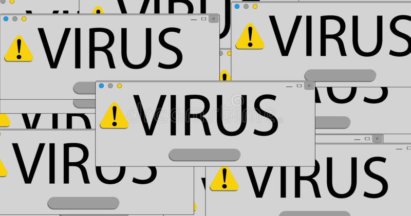 Image of Computer Icons and Virus Texts Over Server Room Stock Image ...