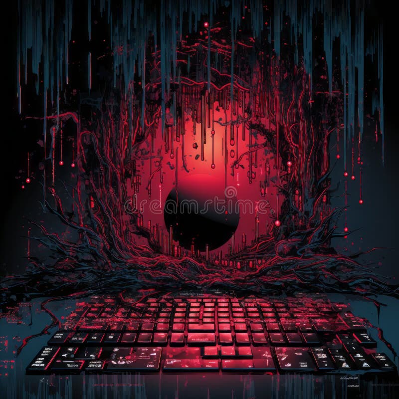 An Image of a Computer Keyboard with Blood Dripping from it Stock ...