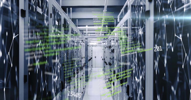 Image of Computer Language, Changing Numbers Over Connected Dots on Data Server Systems Stock ...