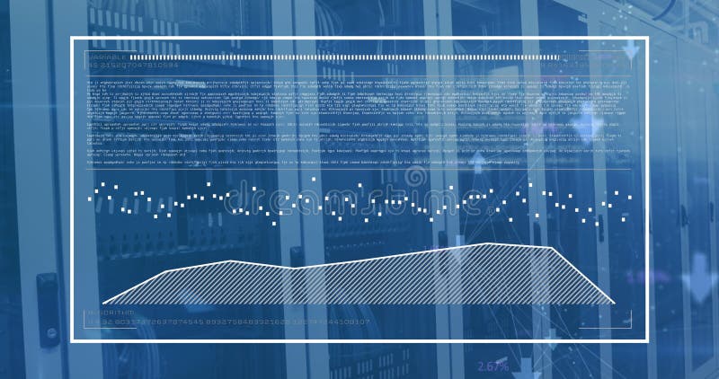 Image of Computer Language and Graph Over Data Server Racks Stock ...