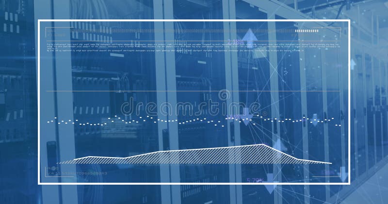 Image of Computer Language and Graph Over Data Server Racks Stock Illustration - Illustration of ...