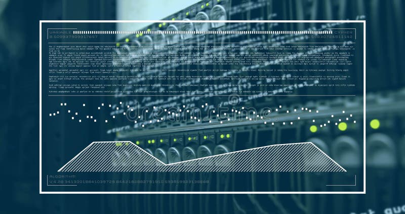 Image Of Computer Language And Graph Over Data Server Systems Stock
