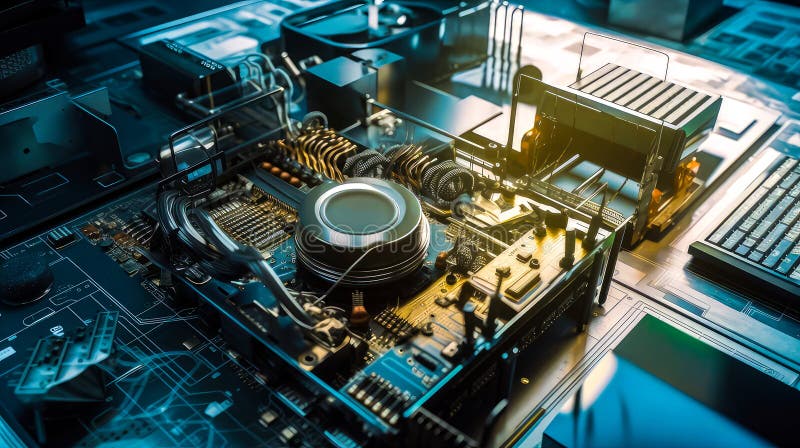 An Image of Computer Motherboard. Generative AI Stock Illustration ...