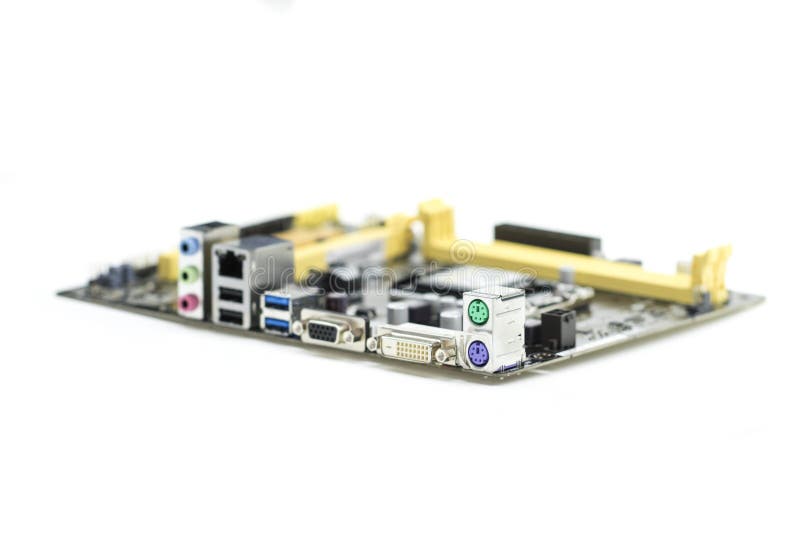 Image of Computer Motherboard on a White Background. Stock Image ...