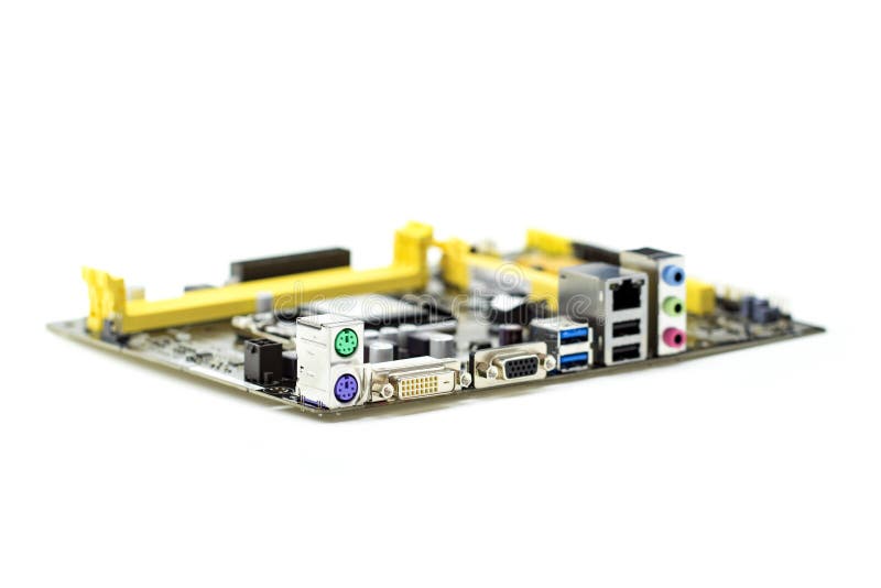 Image of Computer Motherboard on a White Background. Stock Image ...
