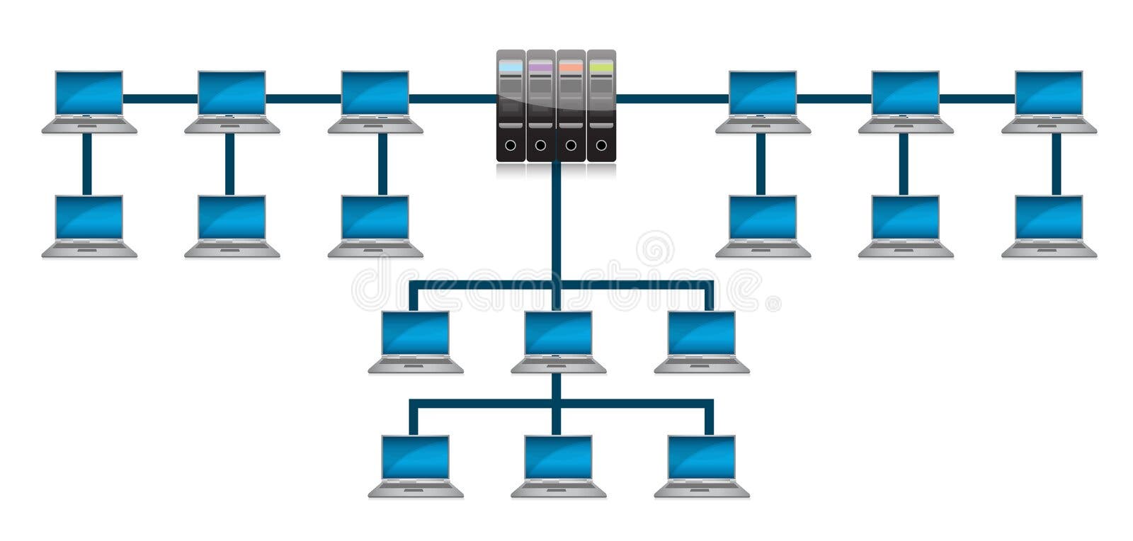 Computer Network Diagram Illustration Design Stock Illustration ...