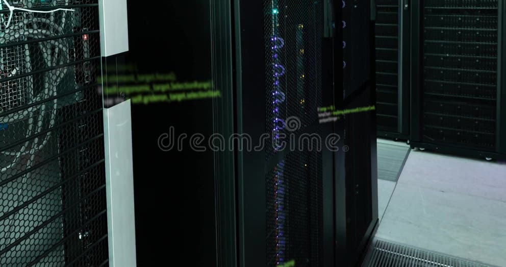 Image of Computer Programming Language Over Data Server Room Stock Illustration - Illustration ...