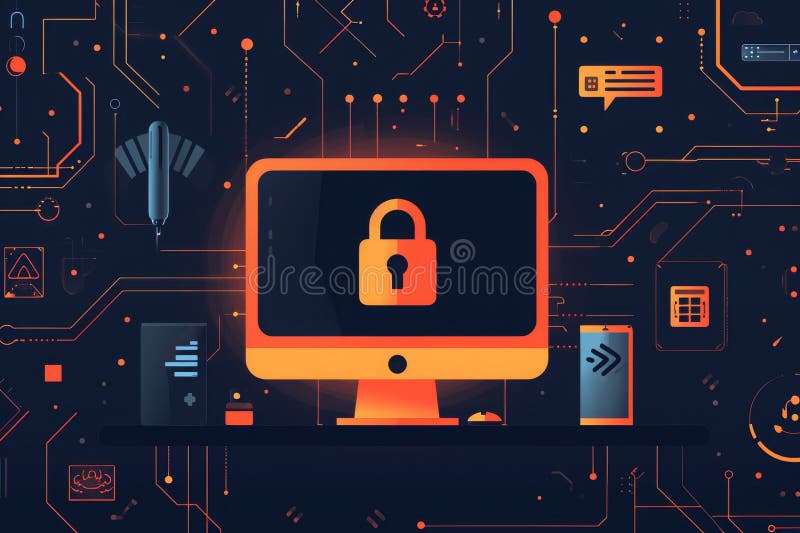 An Image of a Computer Screen Displaying a Lock Icon, Representing a ...