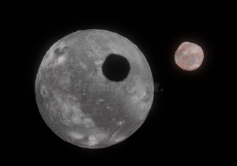Artwork of Orcus Dwarf Planet and Your Moon Vanth in the Kuiper Stock ...