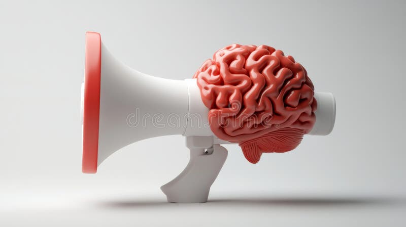 Image Conceptualizing a Megaphone with a Brain To Represent Smart and ...