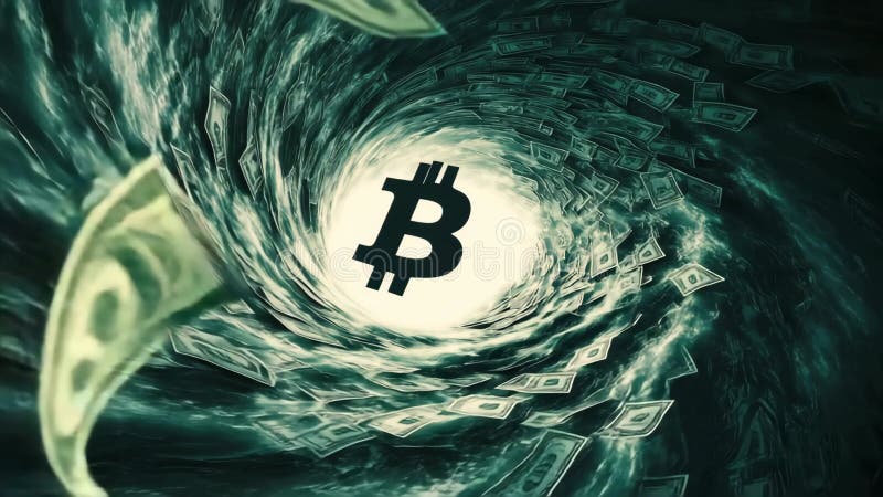 Bitcoin Vortex Money Flowing Digital Currency Concept Stock Video ...