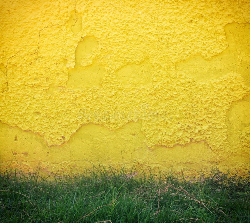 Image of Concrete Yellow Wall with Scratches and Texture Stock Image ...