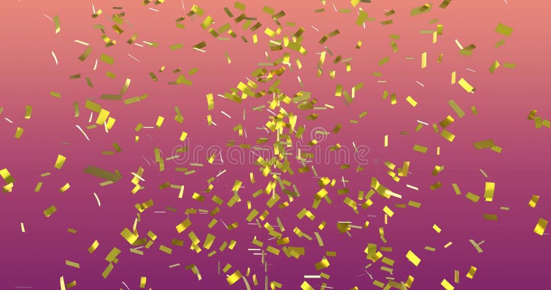 Image of Confetti Falling Over Gradient Pink To Yellow Background Stock ...