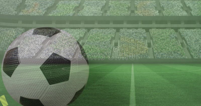 Image of Confetti Falling and Stadium Over Football Stock Illustration ...