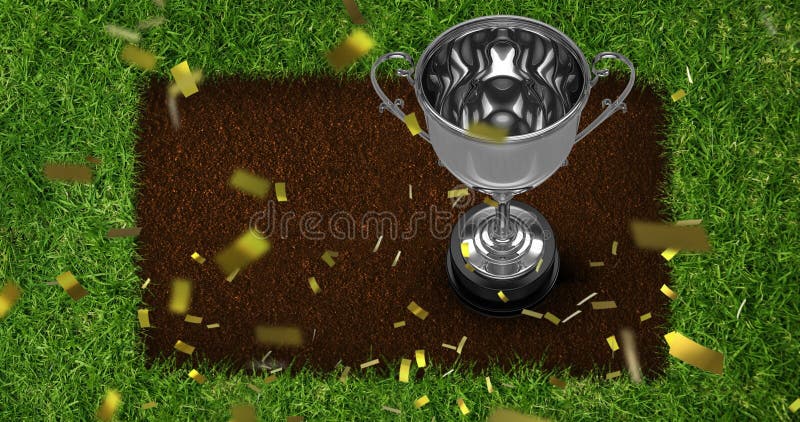 Image of Confetti Over Cup and Stadium Stock Photo - Image of montage ...