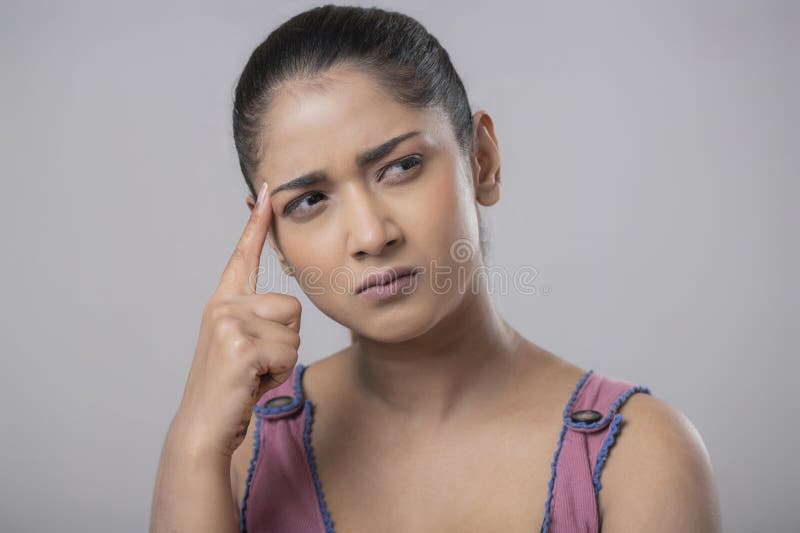 A Confused Woman Thinking Something Stock Photo - Image of happiness ...