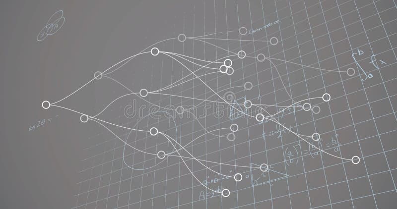 Image of Connections, Geometry and Math Formulas on Beige Background ...