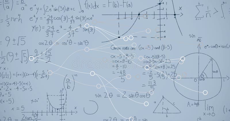 Image of Connections and Math Formulas on Grey Background Stock ...