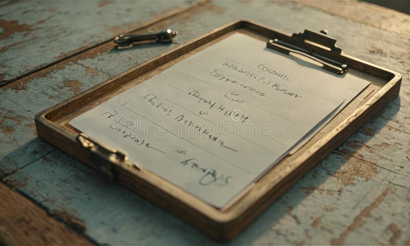 Clipboard with note on it stock illustration. Illustration of document ...