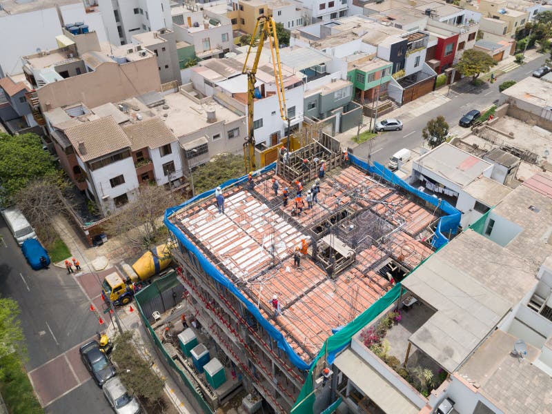 Image of a Construction in Progress in Lima Peru. Roof Construction ...