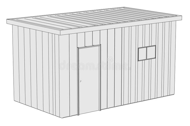 Image of Construction Shack Stock Illustration - Illustration of metal ...