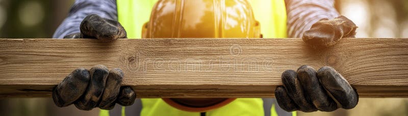 In this Image, a Construction Worker is Diligently Carrying a Wooden ...