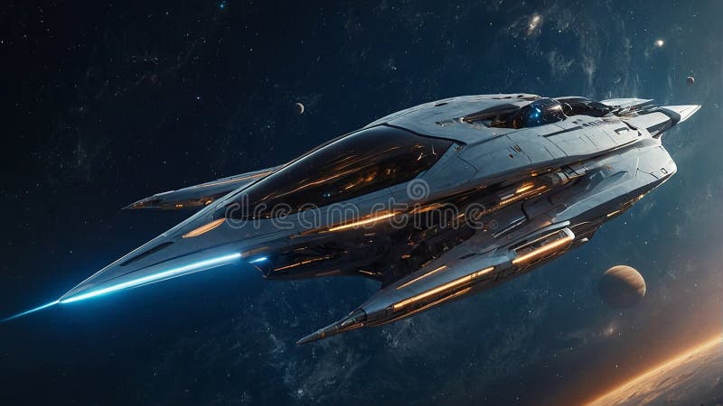 An Alien Ship at Space - AI Generated Digital Art Stock Image - Image ...