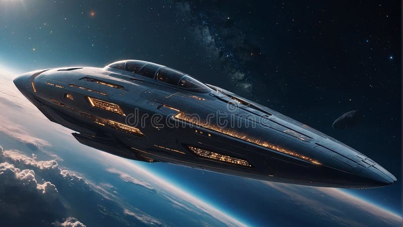 An Alien Ship at Space - AI Generated Digital Art Stock Photo - Image ...