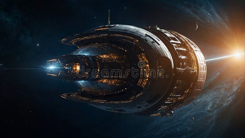 An Alien Ship at Space - AI Generated Digital Art Stock Illustration ...