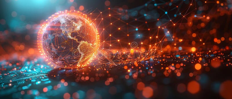 This Image Contains Elements Provided by NASA. Global World Network and ...