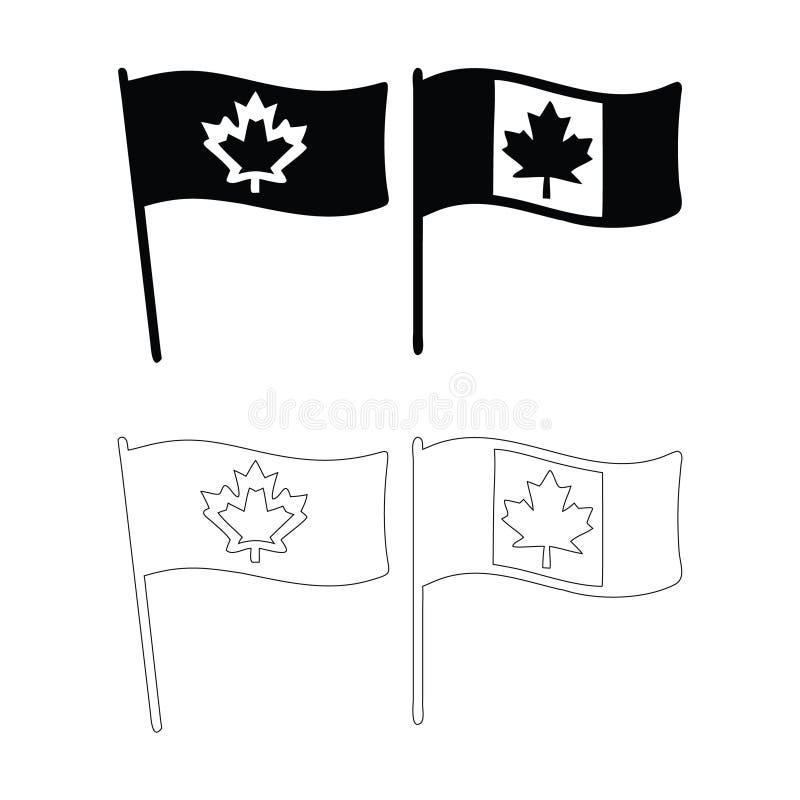Canadian Flag Black White Stock Illustrations – 2,493 Canadian Flag ...