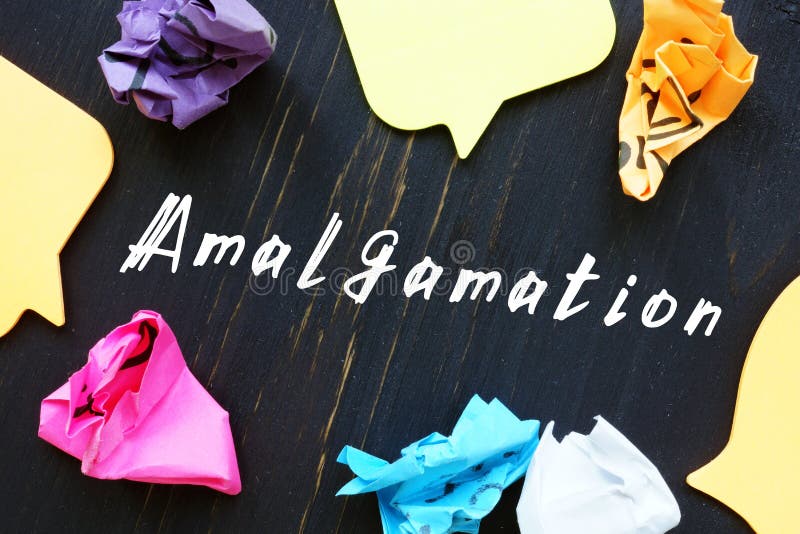 The Image Contains the Inscription Amalgamation on a Notebook Sheet ...