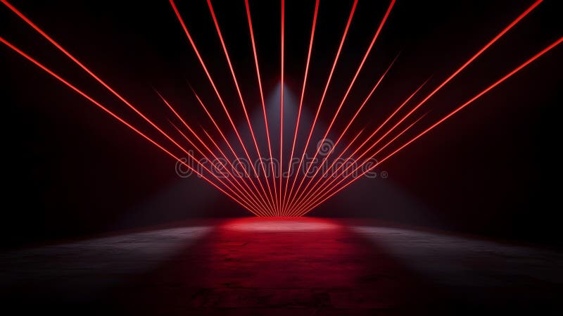 The Image Contains Multiple Red Laser Beams Emanating from a Central ...