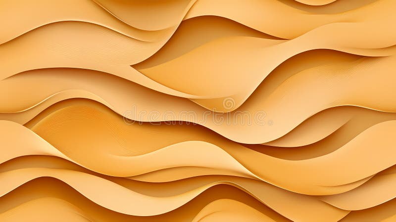 The Image Contains a Seamless Pattern of Overlapping, Undulating, Golden-orange Waves, Creating ...