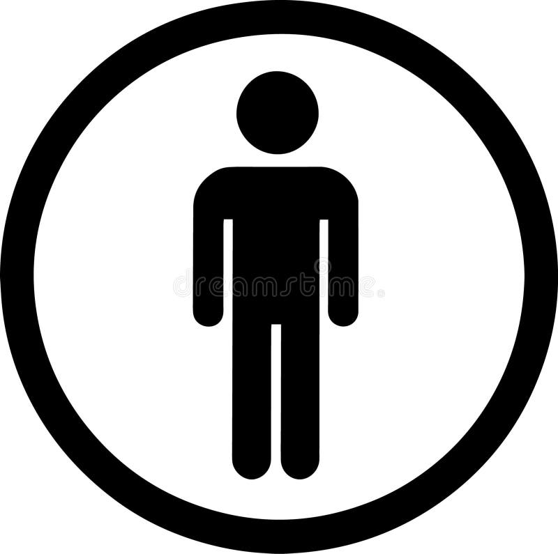 Simple Black Icon of a Person Inside a Circle Stock Illustration ...