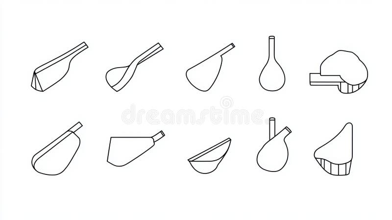 Line Drawings of Various Shapes Stock Illustration - Illustration of ...