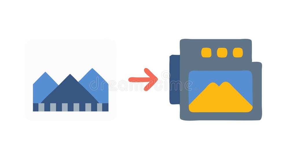 Image Conversion Icon: Digital File Transformation Process, Vector ...