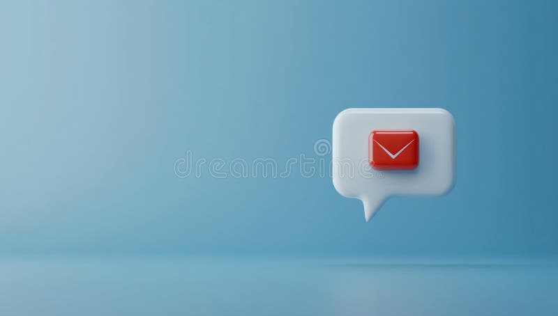 New Email Notification Concept with White Text Bubble, Envelope Icon ...