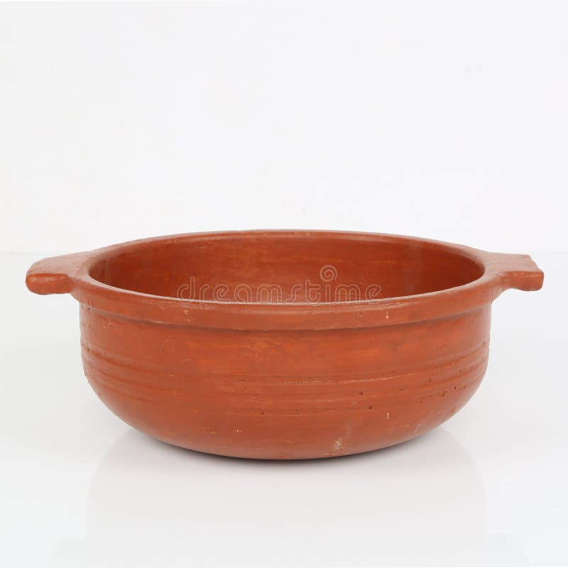 Image of a Cooking Clay Pot on a White Background Stock Photo - Image ...
