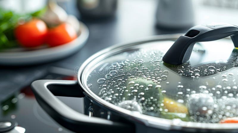 An Image of a Cooking Pot Lid with a Builtin Scale Allowing for Precise ...