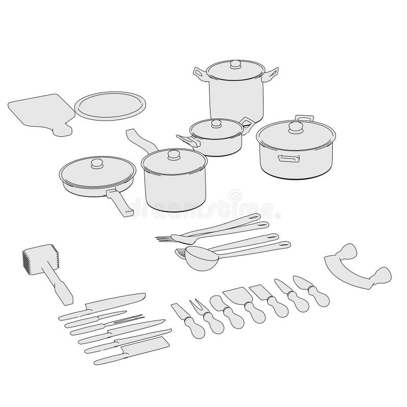 Image of cookware set stock illustration. Illustration of cookware ...