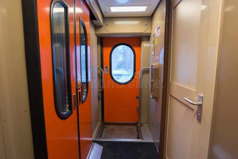 The Image of Corridor in Compartment Car Stock Photo - Image of passage ...