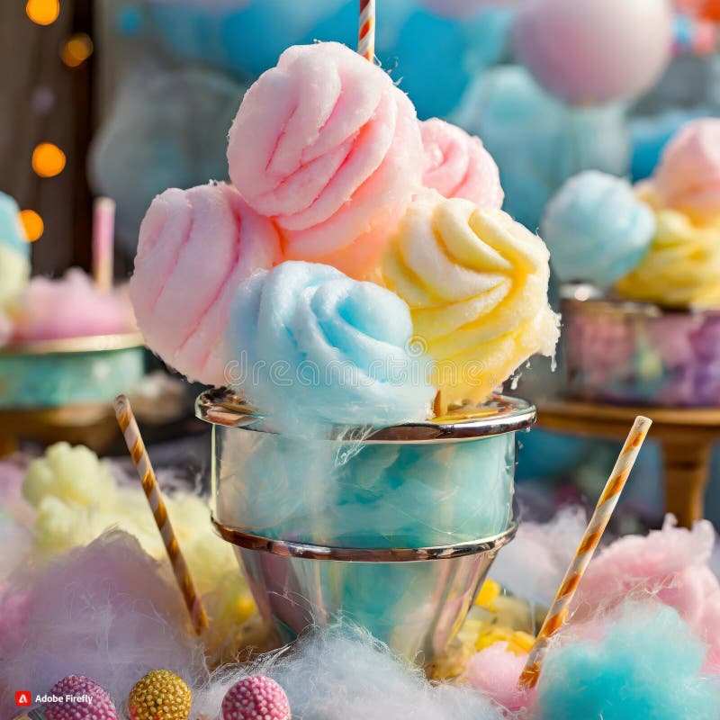 Image of Cotton Candy in Pastel Colors Stock Image - Image of carnival ...